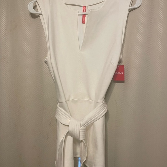 SPANX | Tops | Spanx White Sleeveless Top With Belt | Poshmark